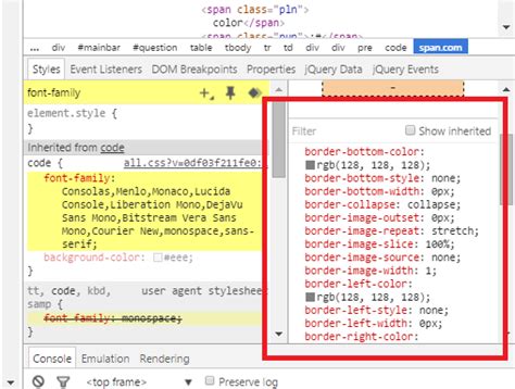 Css Looking For A Tool To Get Style Information About An Html Element