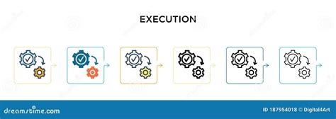 Execution Vector Icon In 6 Different Modern Styles Black Two Colored
