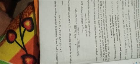 find the lcm and hcf of 6 and 20 by the prime factorisation method e have