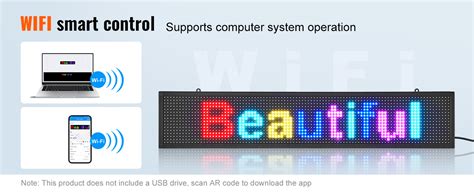 VEVOR Programmable LED Sign P Full Color LED Scrolling Panel DIY Custom Text Animation