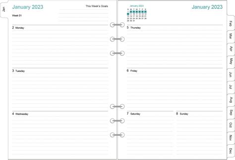 Buy 2023 Weekly And Monthly Planner Refill Runs From January 2023 To