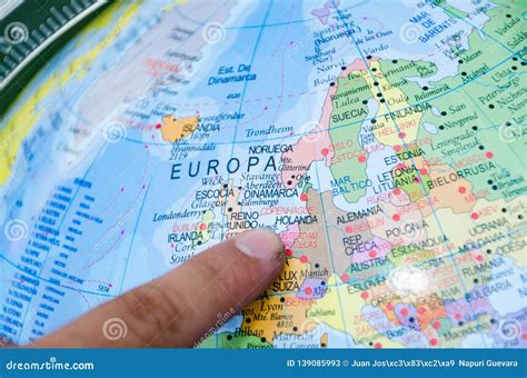 Finger Of A Man Pointing To The Next Destination On A Map Stock Image Image Of People Global