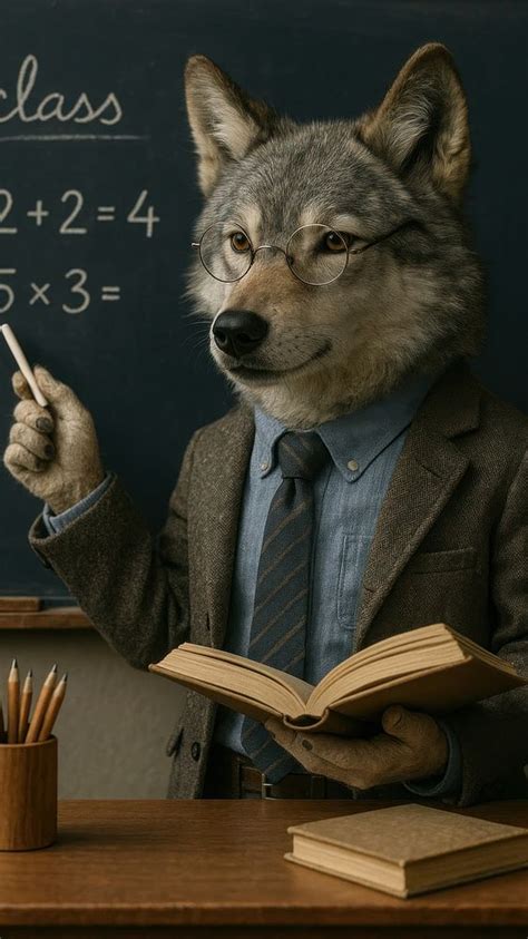 Wolf Teacher In Classroom Setting Free Photo Rawpixel
