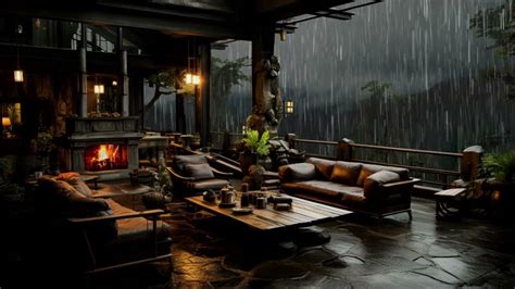3 Hours Rain Heavy Rain On The Balcony For Peaceful Sleep When Tired