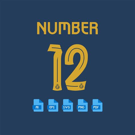 Font Vector Al Nassr Jersey Font Saudi Pro League Svg Ai Eps Pdf