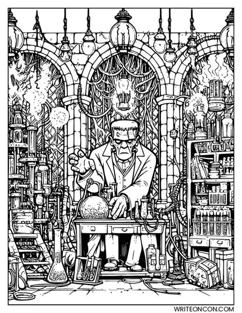 7 Безплатни за Печат Франкенщайн Картинки за Оцветяване Листове