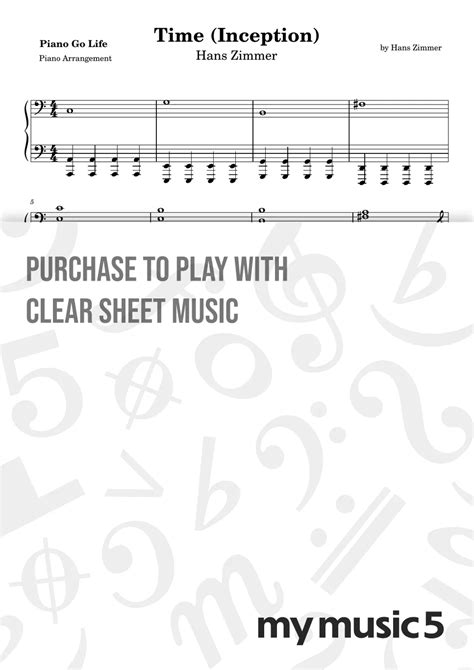 Hans Zimmer Time Inception Sheet Music Piano Go Life Mymusic5
