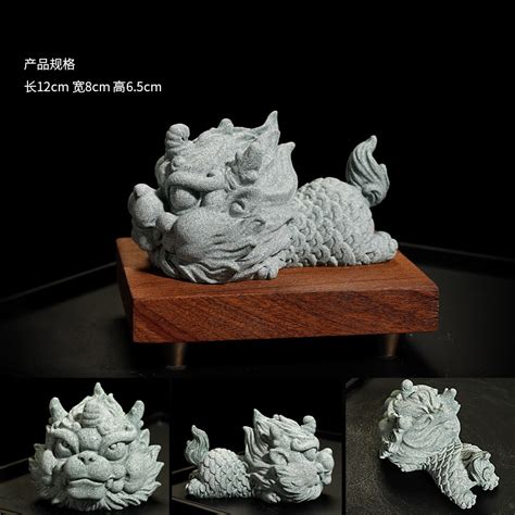 青砂石麒麟茶宠摆件鱼缸造景瑞兽貔貅家居创意国潮桌面茶玩手把件 阿里巴巴
