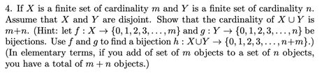 solved if x is a finite set of cardinality m and y is a