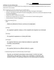 Understanding Genetics Pre Class Reading Guide For LS7B Course Hero