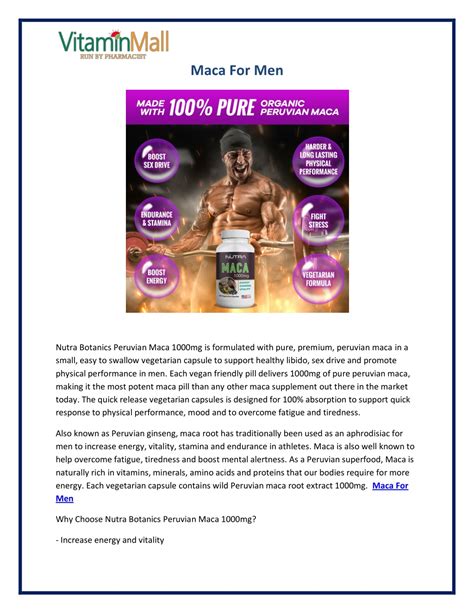 Ppt Maca For Men Powerpoint Presentation Free Download Id13274505