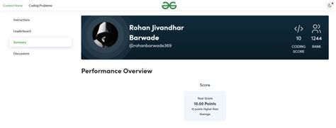 Rohan Barwade On Linkedin Gfg Dsa