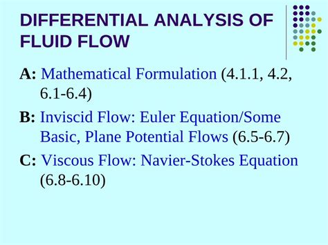 Pdf Differential Analysis Of Fluid Flowpdf Dokumentips