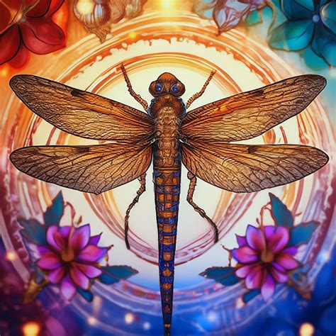 Magicfireflies Dragonfly Mandala Drawing Triple Exposure Flowers