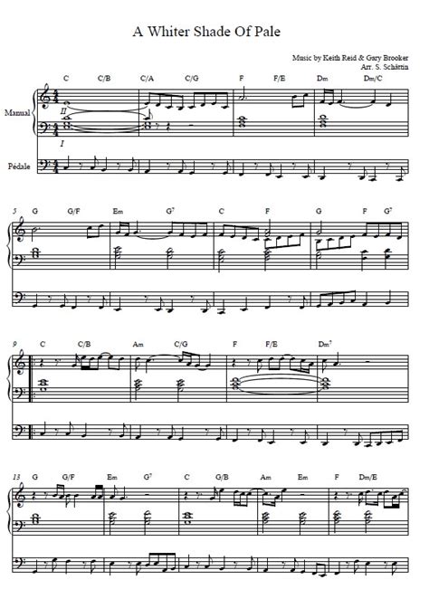 A Whiter Shade Of Pale Easy Organ Music