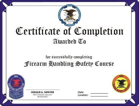 Concealed Carry Certificate Template Williamson