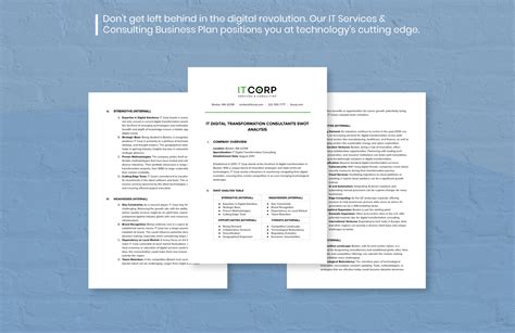 It Digital Transformation Consultants Swot Analysis Template In Word