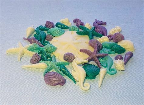 Edible Sugar Seashells Underwater Theme Beach Fondant Cake Or Etsy