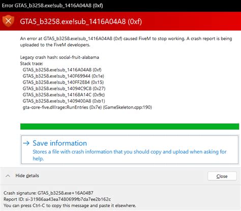 Game Crash After Selecting Character Resource Support Cfx Re Community