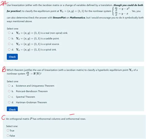 Solved Use Linearization Either With The Jacobian Matrix Or