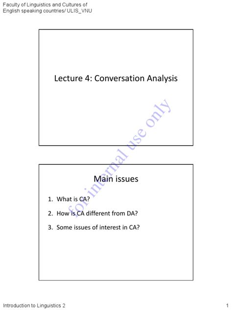 Lecture 4 Conversation Analysis Pdf