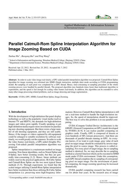 Pdf Parallel Catmull Rom Spline Interpolation Algorithm For Dokumen