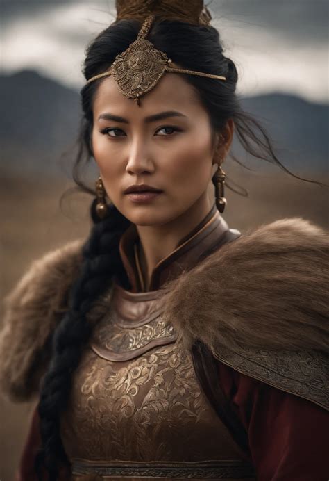 A Woman In A Brown Dress And A Gold Headpiece Seaart Ai