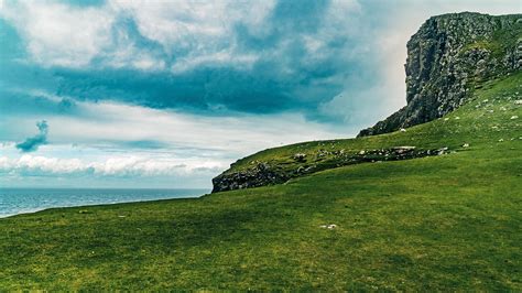 Grass Cliff Cloudy Free Photo On Pixabay