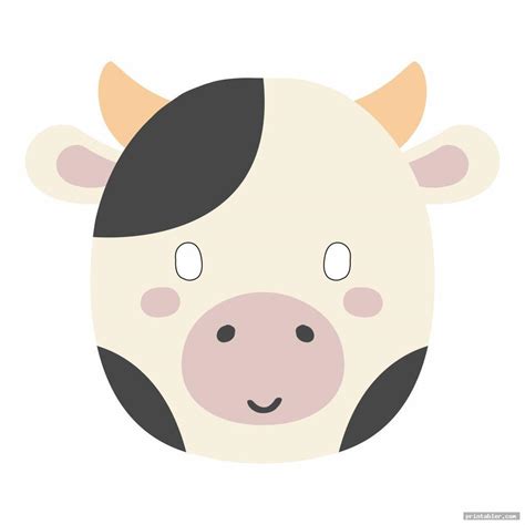 Cute And Funny Cow Mask Printable