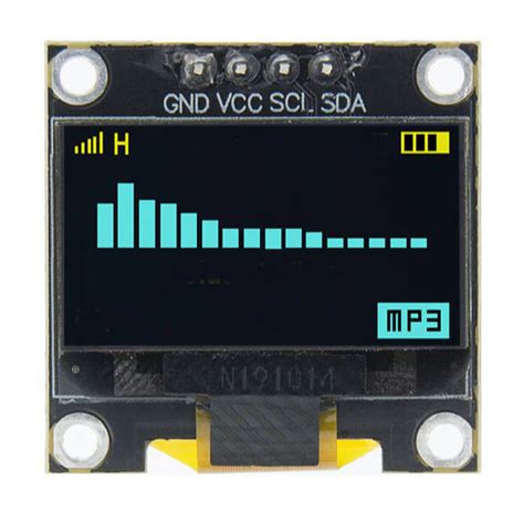 Дисплей Oled 0 96 128 64 4конт синие и желтые символы Iic I2c купить в