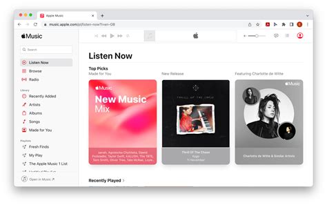Free Your Music Verwendung Des Apple Music Web Players