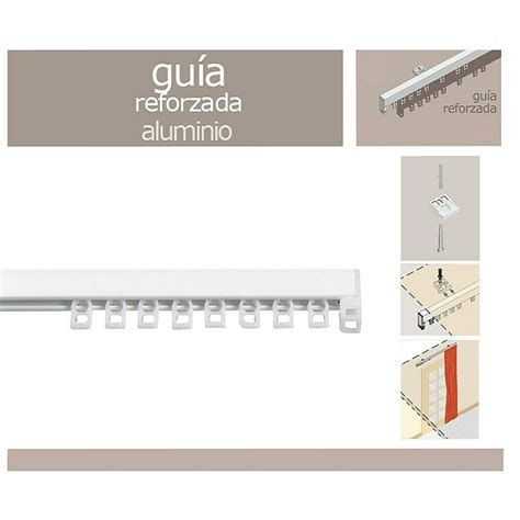 Guía De Carril Para Cortina 200 X 3 X 3 Cm Metal Blanco Bauhaus