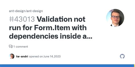 Validation Not Run For Formitem With Dependencies Inside A Formlist