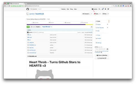 Github Heart Throb para Google Chrome Extensión Descargar