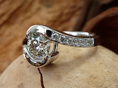 14k White Gold Diamond Bypass Ring Limpid Jewelry