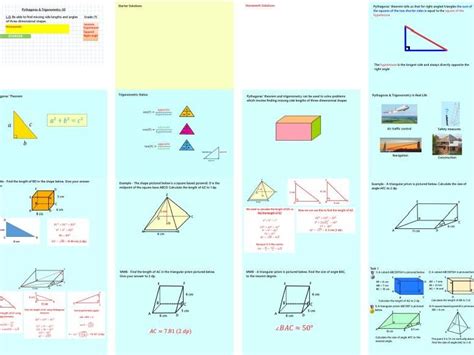 Pythagoras And Trigonometry 3d Maths Gcse Higher Powerpoint And Activinspire Lesson Teaching