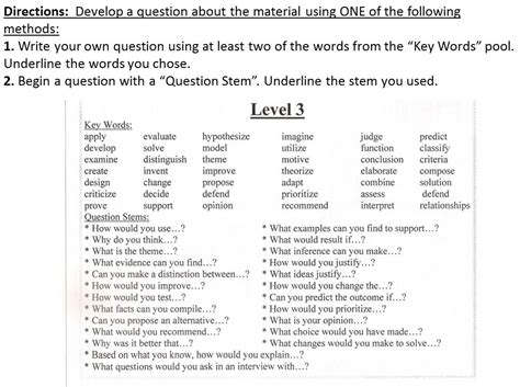 What Are Level 3 Questions Examples At Nancy Sheridan Blog