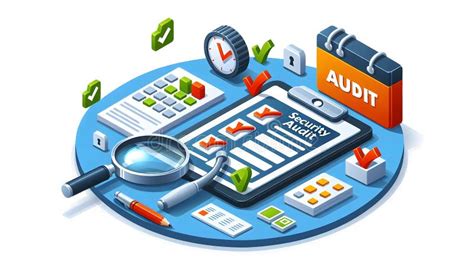 3d Flat As Security Audit Icon With A Checklist And Magnifying Glass