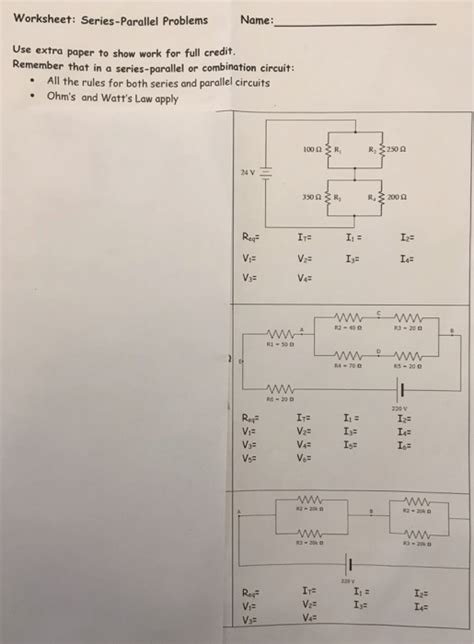 Parallel Circuit Sample Problems With Solutions