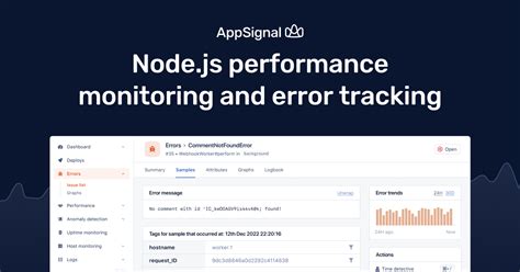 node js performance monitoring and error tracking appsignal apm