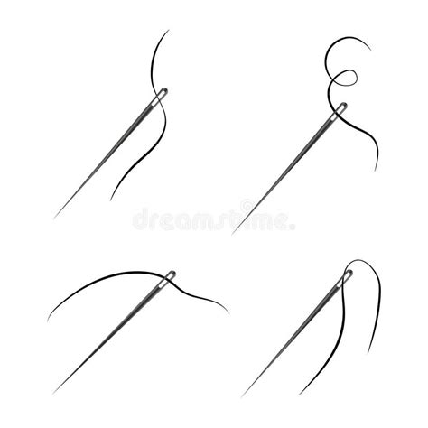 Set Of Sewing Needles Vector Illustration Isolated On White Background