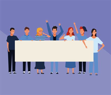 People With Posters 654899 Vector Art At Vecteezy