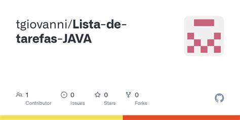 Github Tgiovannilista De Tarefas Java