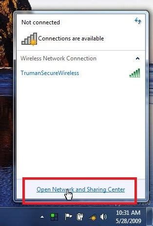 Connecting To Secure Wireless Network In Windows 7 Information Technology Services
