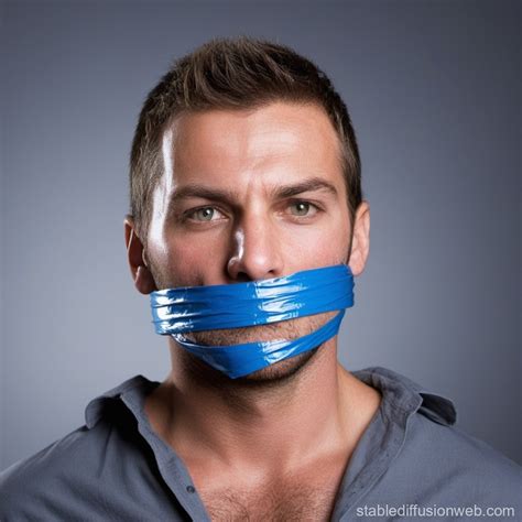 Man Gagged With Duct Tape Stable Diffusion Online