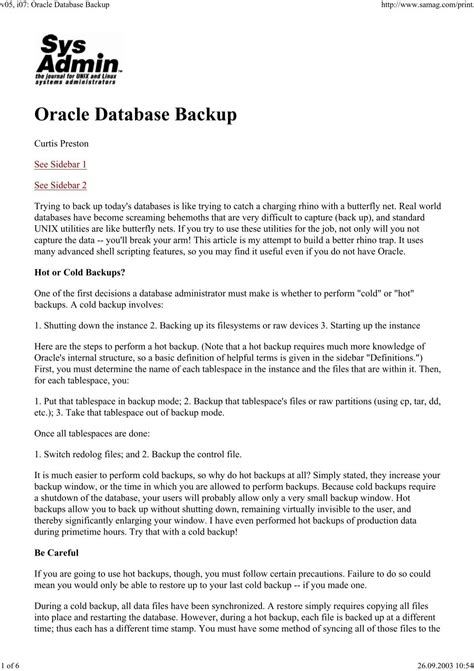 oracle database backup pdf