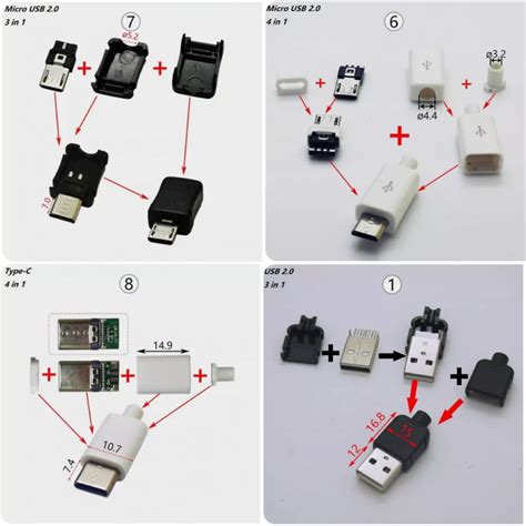 Разъемы USB-"папы" кабельные. Шляпа.