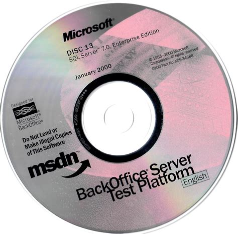 Msdn Botp Eng Disc13 Jan2000 Sqlserver70 Enterpriseedition Free