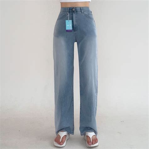 위드더윈드 ~2xl까지숏기본롱 허리 잘록 핏~ 빅사이즈 쿨링 여름 밴딩 하이웨스트 텐셀 스판 데님 와이드 팬츠