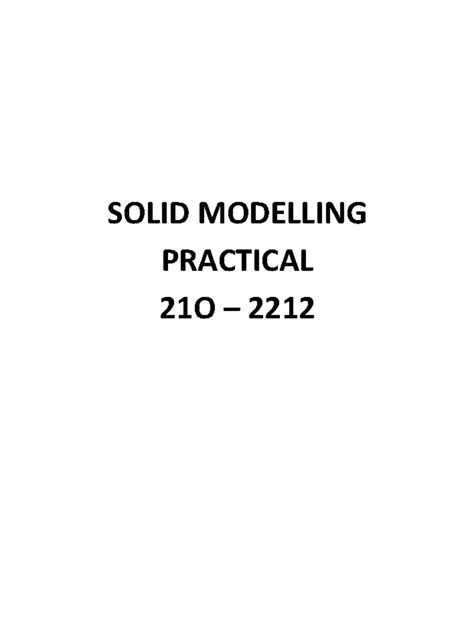 Solid Modelling Practical Part B Ex 1 Solid Modelling Practical 21o 2212 Partmodelling